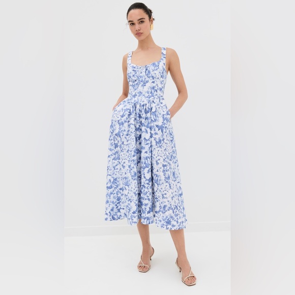 Reformation | Dresses | Reformation Balia Linen Dress In Larkspur ...
